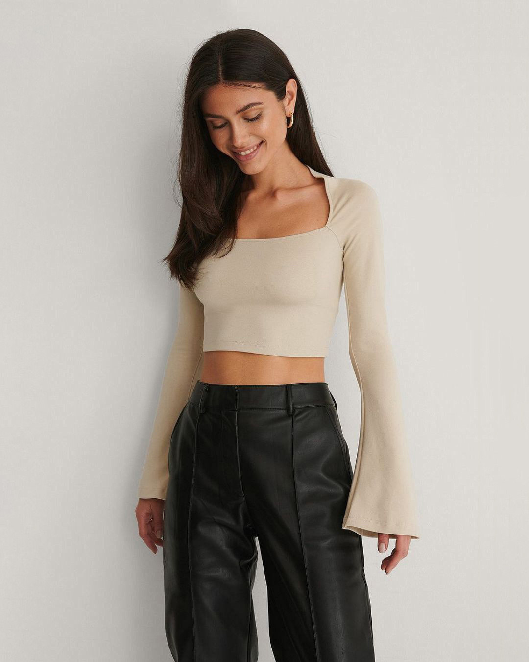 Buy Women's Beige Crop Top Online at Bewakoof