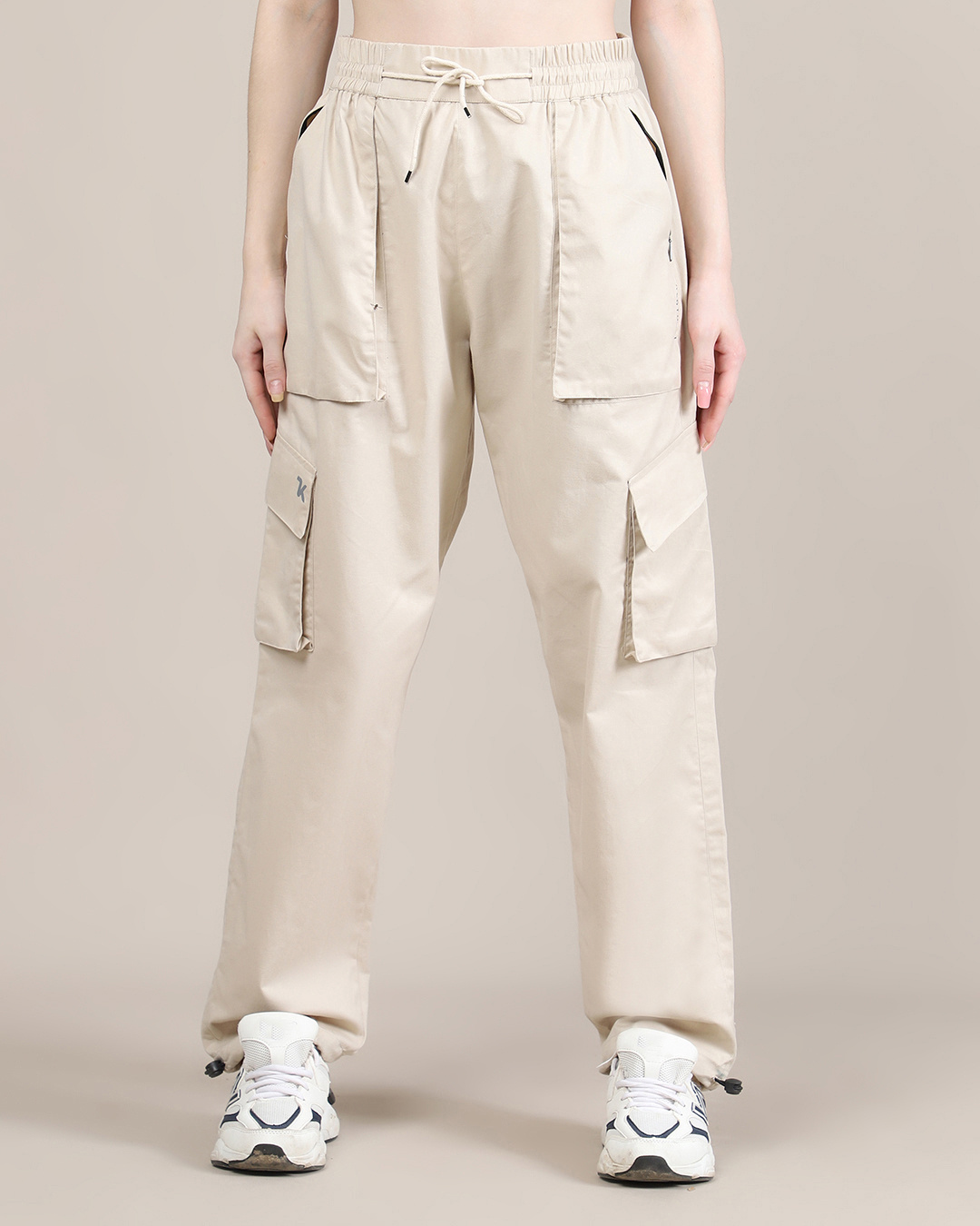 Buy Women's Beige Loose Comfort Fit Cargo Pants Online at Bewakoof
