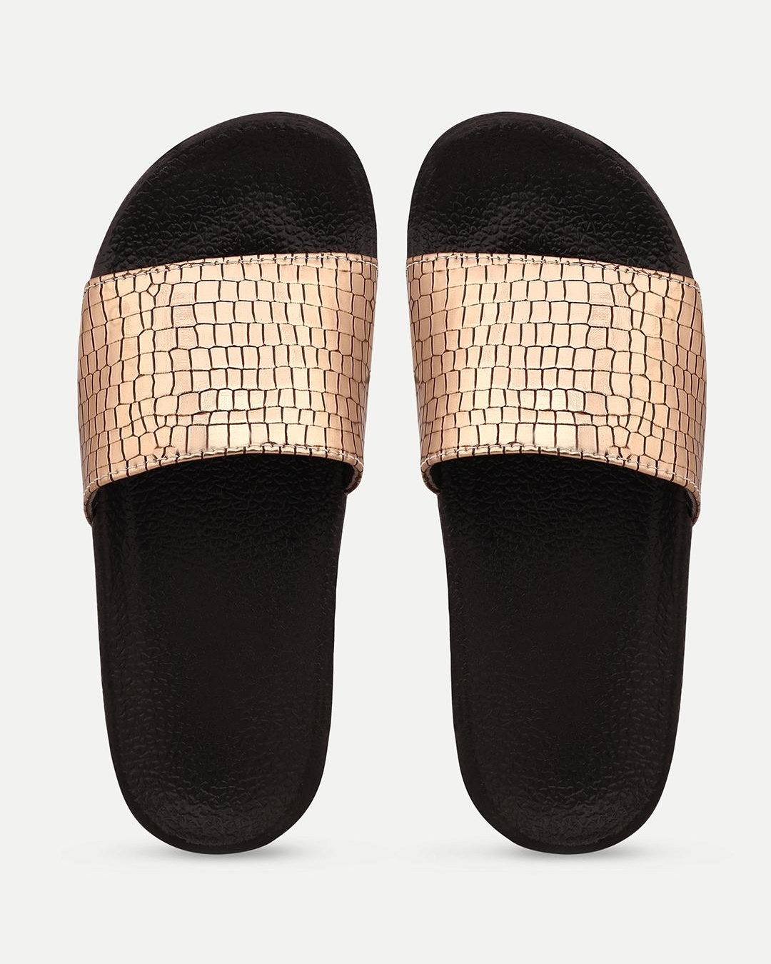 Buy Women's Beige Self Design Sliders Online in India at Bewakoof