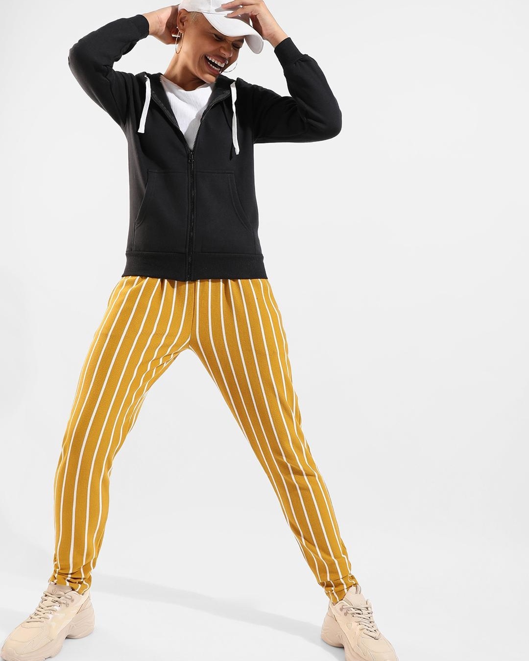 Buy Women's Black and Yellow Striped Tracksuit Online in India at Bewakoof