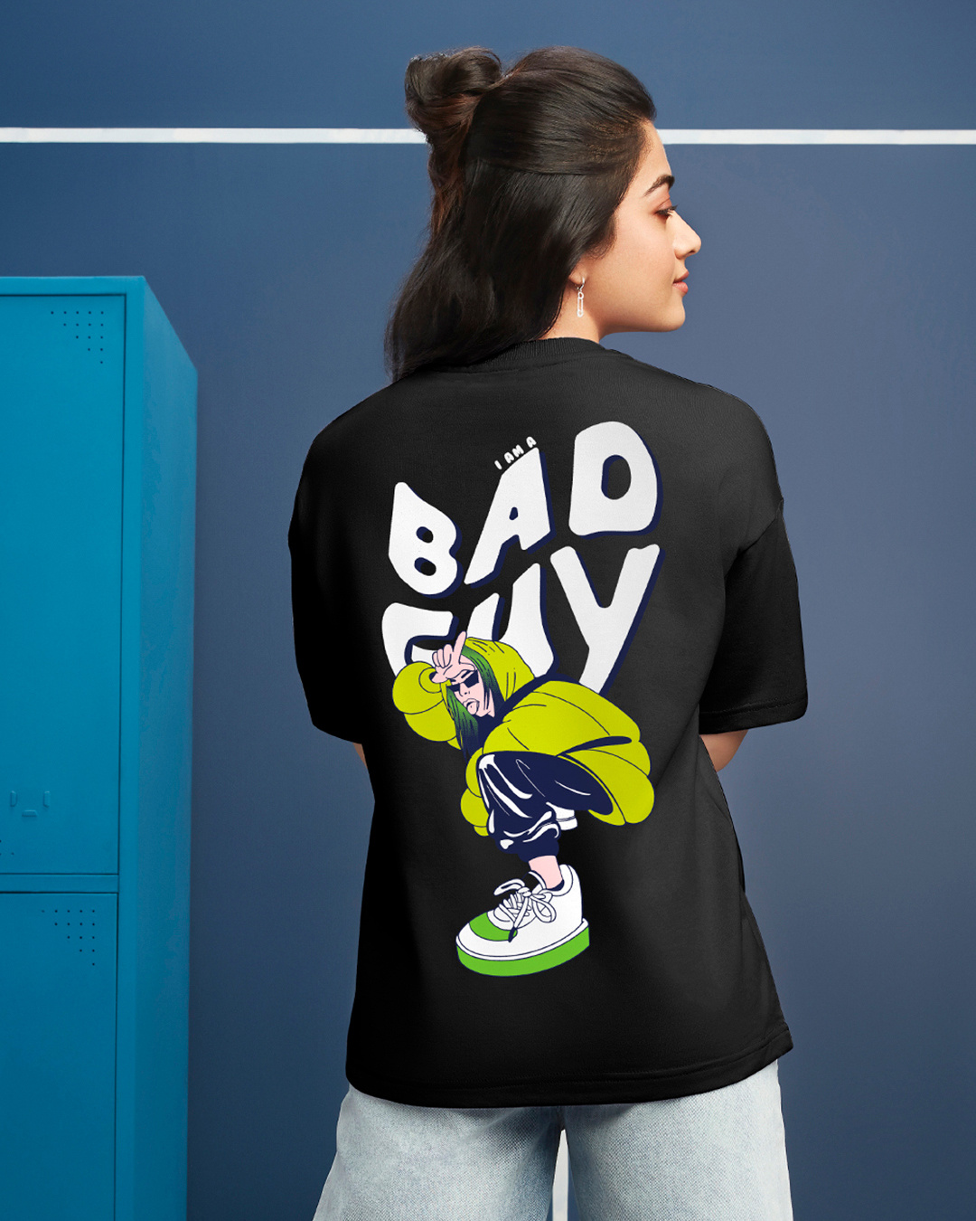 Buy Women's Black Bad Guy Graphic Printed Oversized T-shirt Online at ...