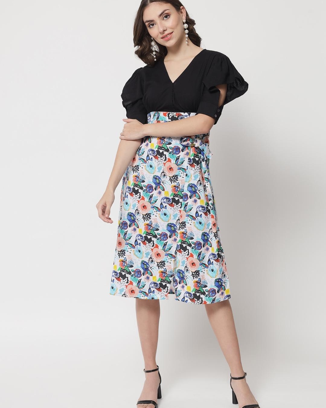 Buy Women's Black & Blue Color Block Dress Online at Bewakoof