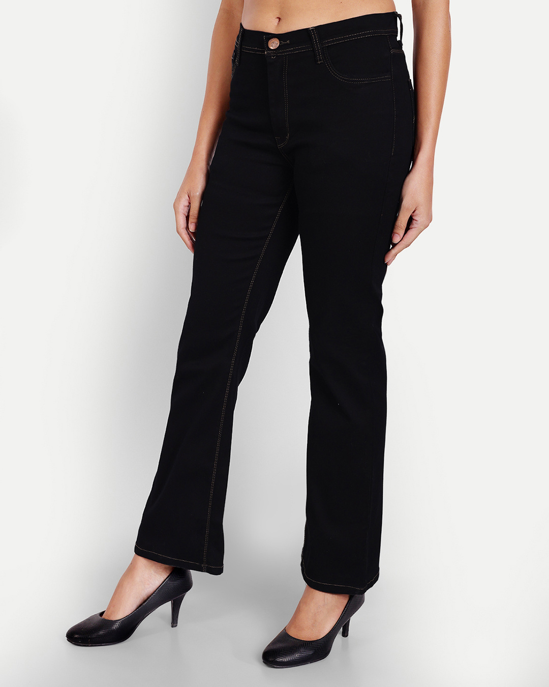 Buy Women's Black Bootcut Jeans Online at Bewakoof