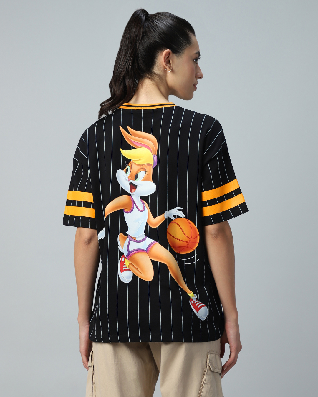 Buy Women's Black Champ Graphic Printed Oversized T-shirt Online at ...