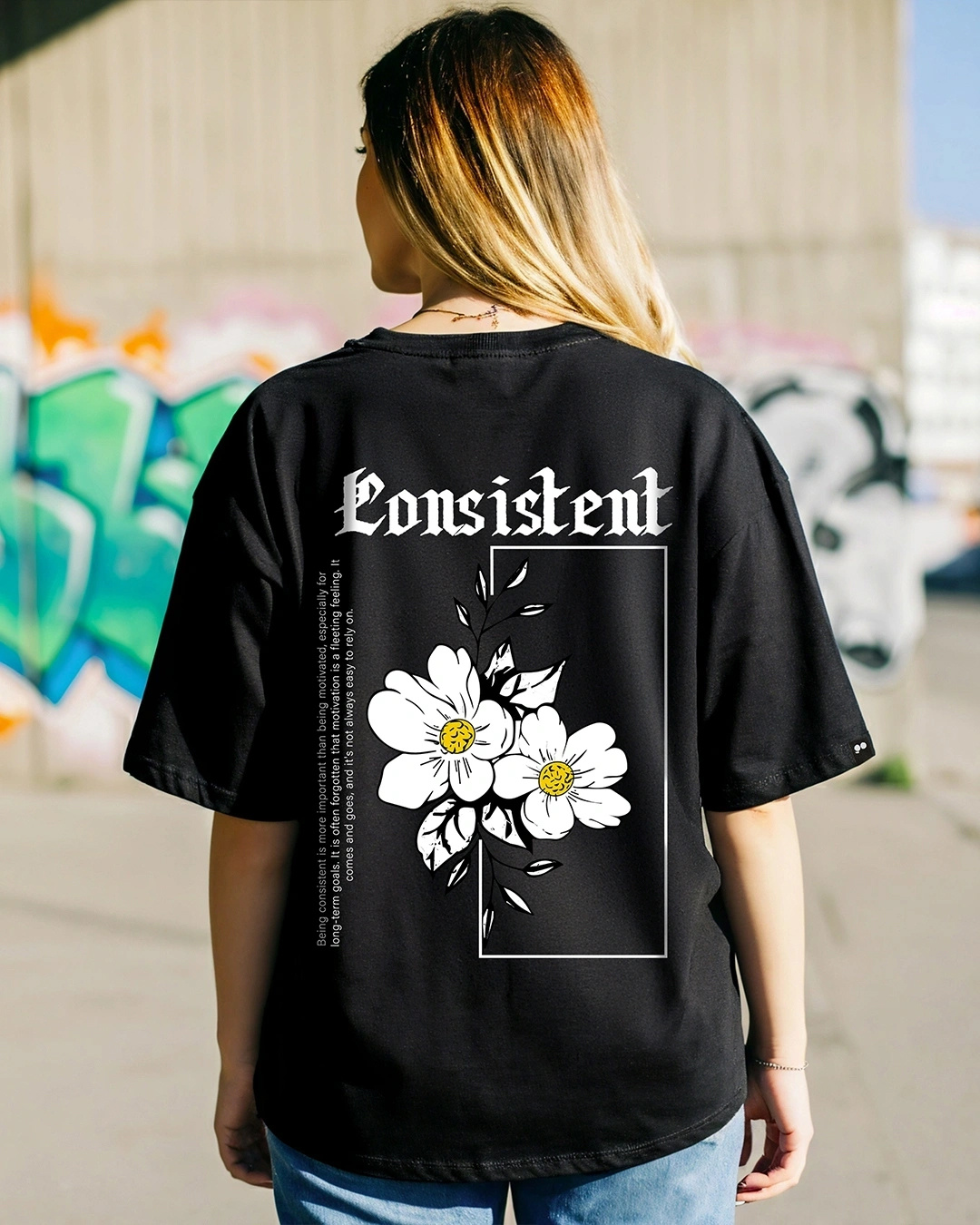 Buy Women's Black Consistent Graphic Printed Oversized T-shirt Online ...