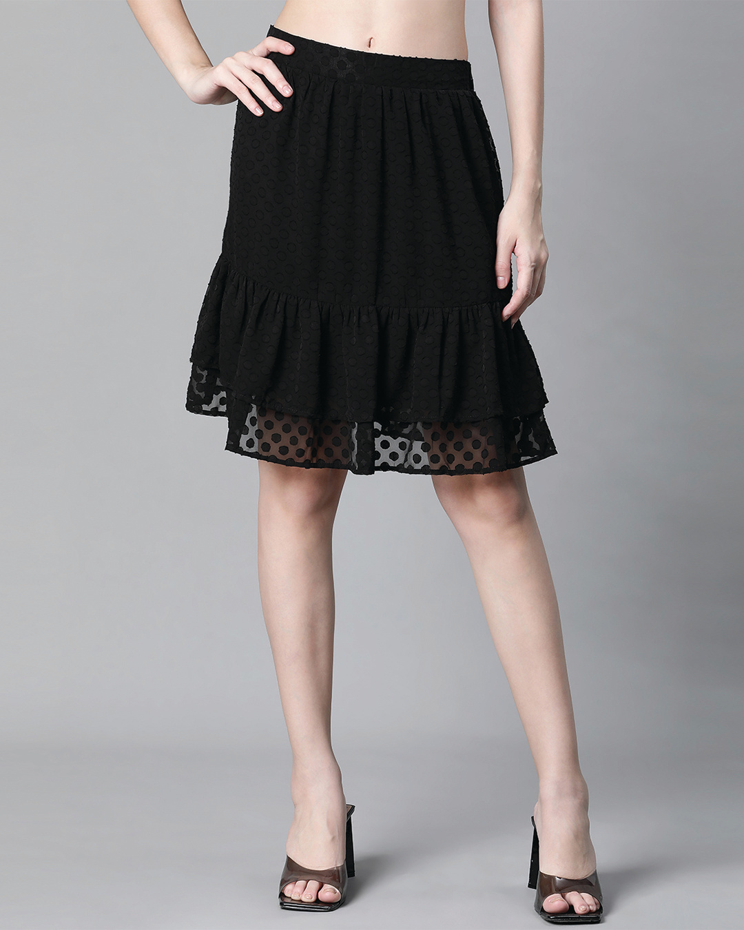 Buy Women's Black Flared & Layered Skirts Online at Bewakoof
