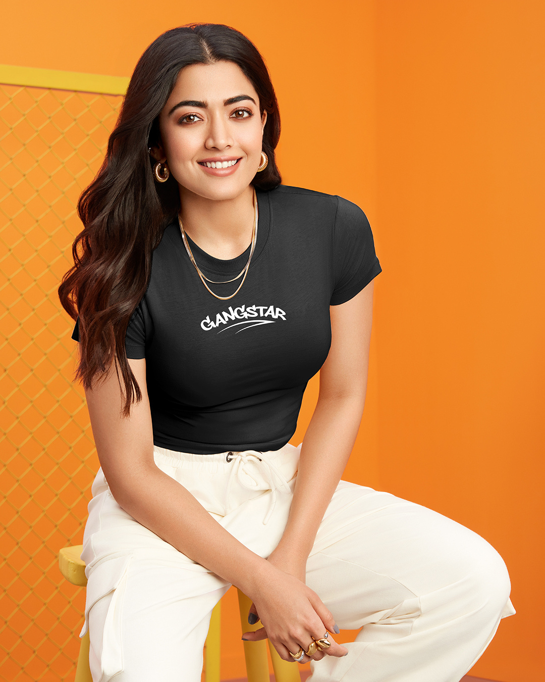 Buy Women's Black Gangstar Typography Slim Fit Short Top Online at Bewakoof