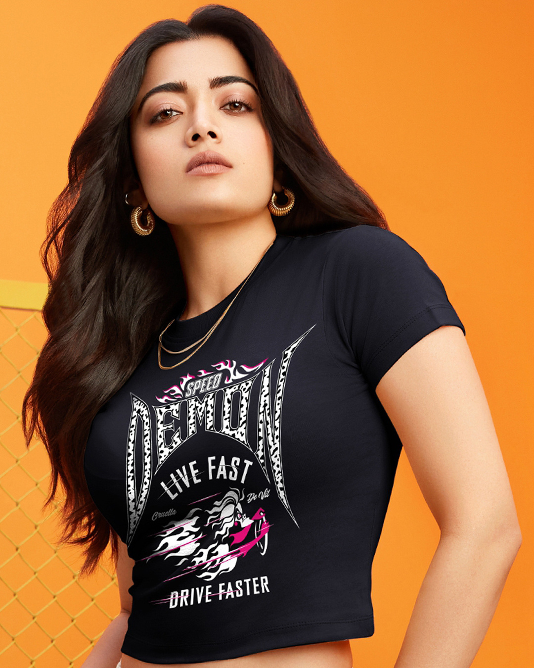 Buy Women's Black Graphic Printed Slim Fit Short Top Online at Bewakoof