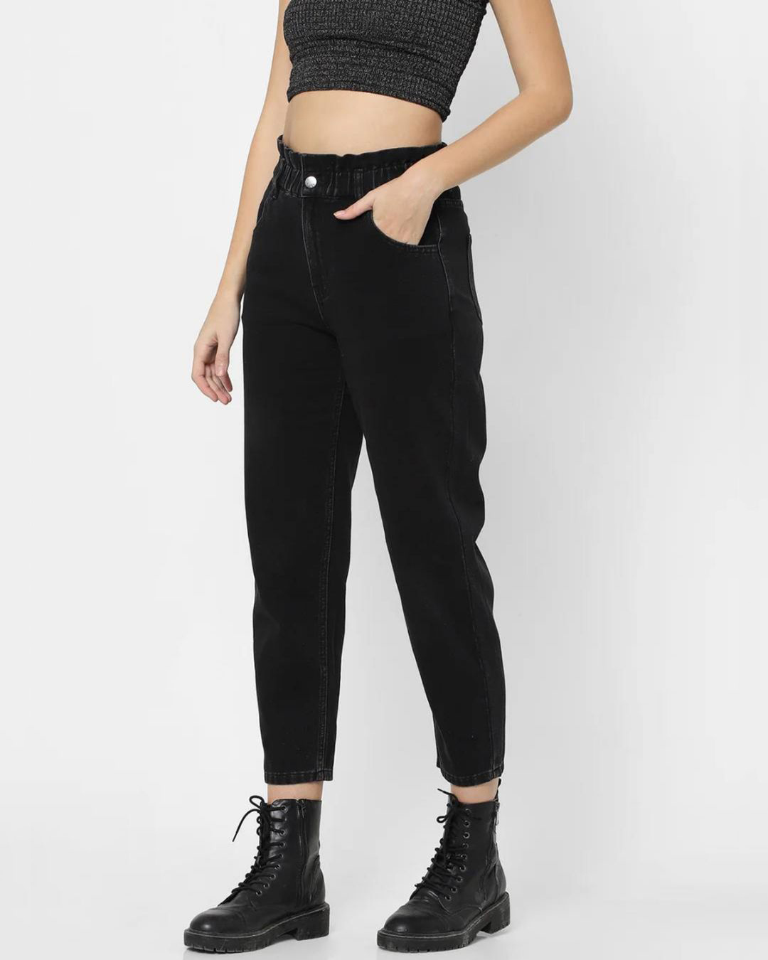 Buy Women's Black High Rise Jeans Online at Bewakoof