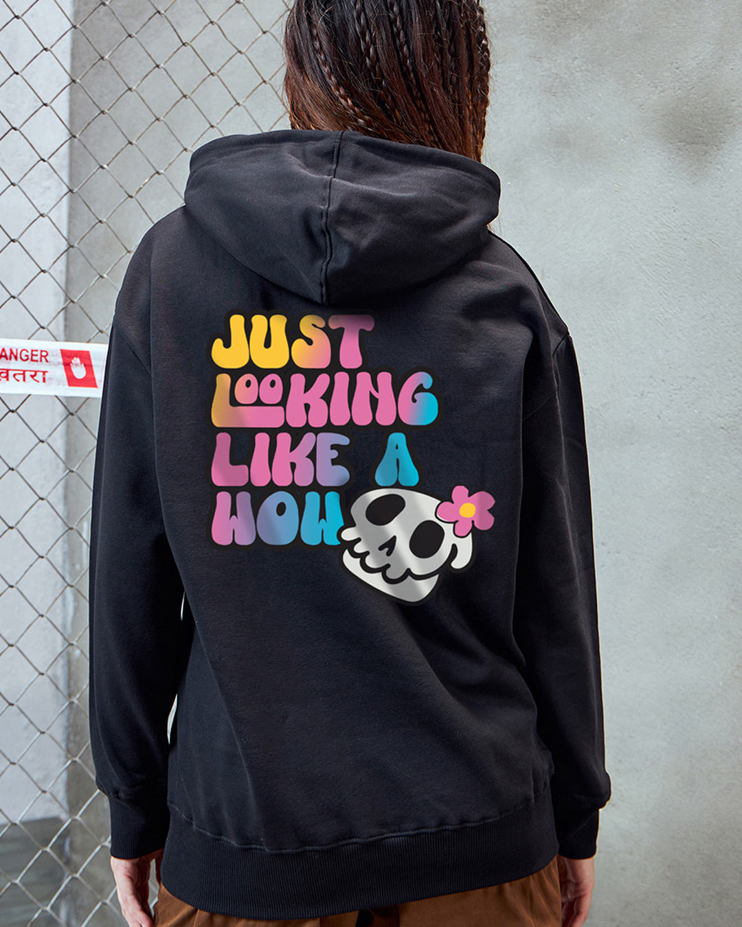 Buy Women's Black Looking Like a Wow Graphic Printed Oversized Hoodies ...