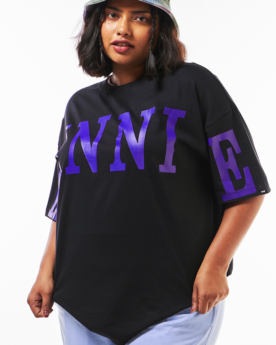 Buy Women's Black Minnie Graphic Printed Oversized Plus Size T-shirt ...