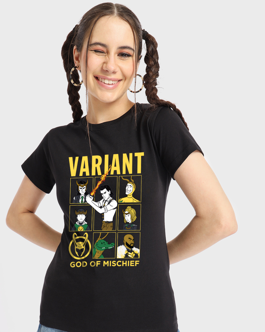 Buy Women's Black Mischief Variant Graphic Printed T-shirt Online at ...