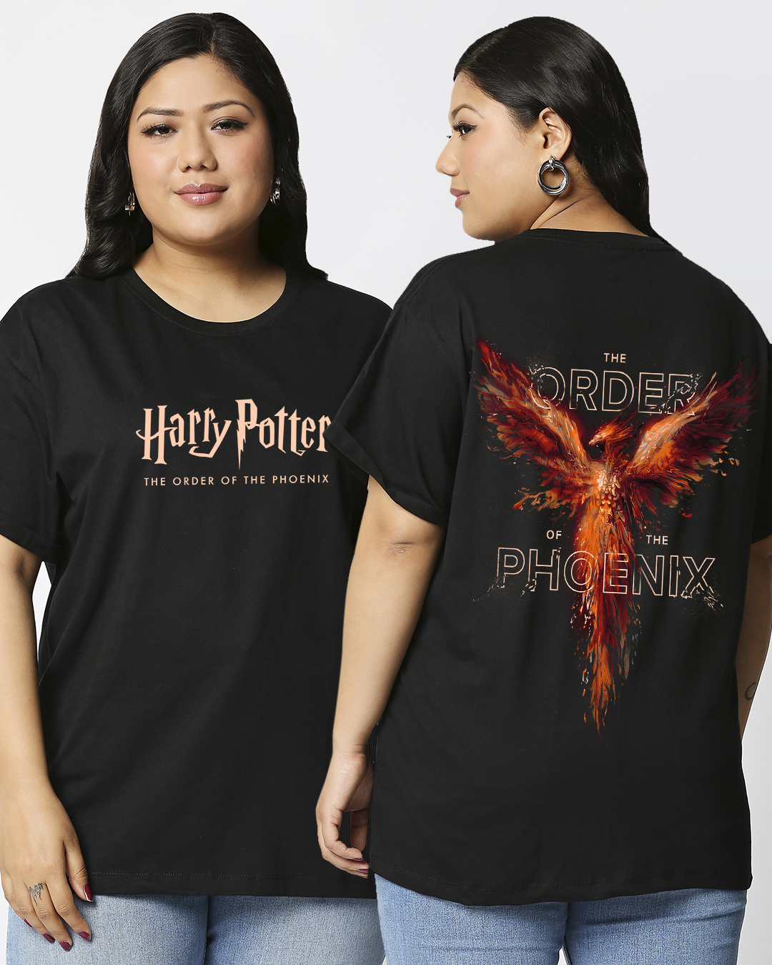 Buy Women's Black Order of the Phoenix Graphic Printed Plus Size ...