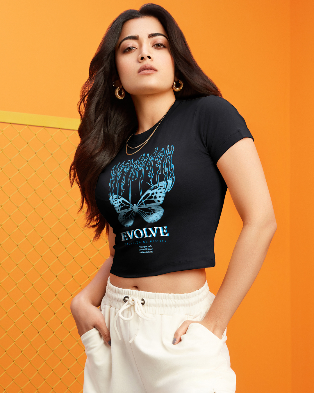 Buy Women's Black Original Evolve Graphic Printed Slim Fit Short Top Online at Bewakoof