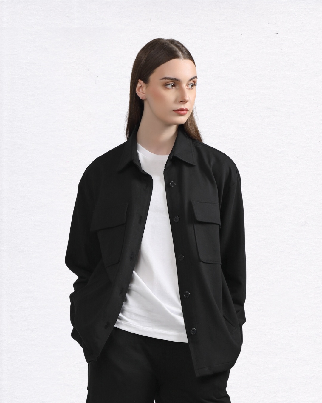 Buy Women's Black Oversized Shacket Online at Bewakoof