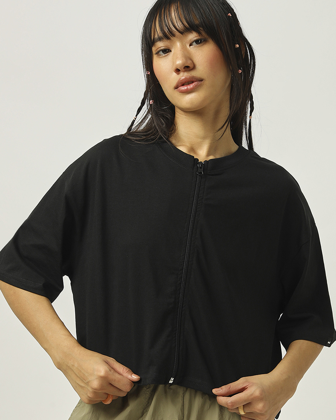 Buy Women's Black Oversized Short Top Online at Bewakoof