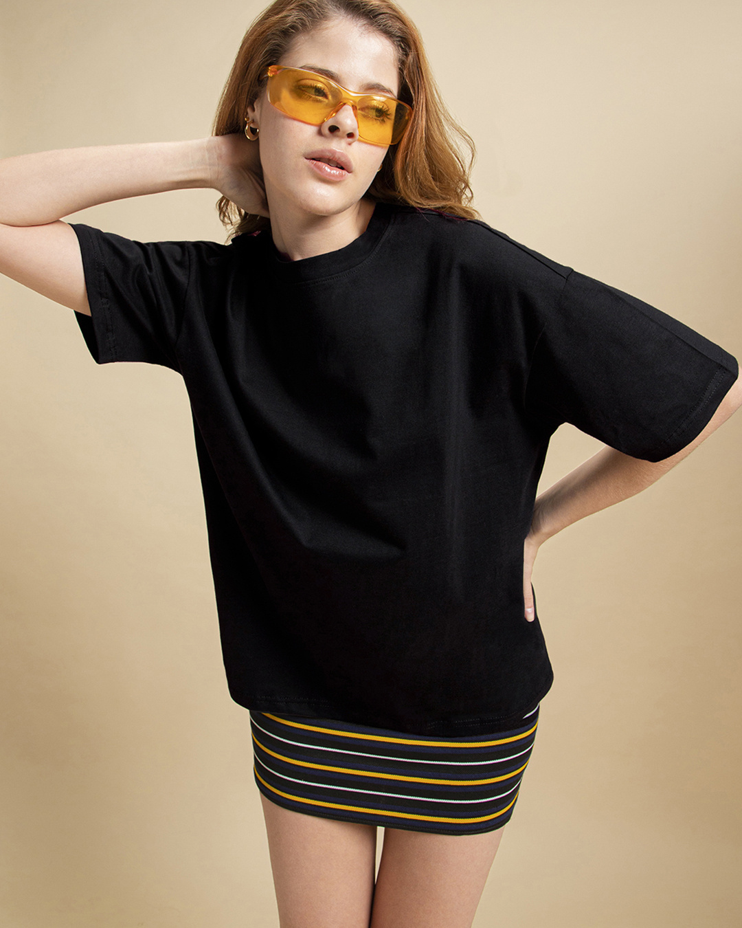 Buy Women's Black Oversized T-shirt Online at Bewakoof