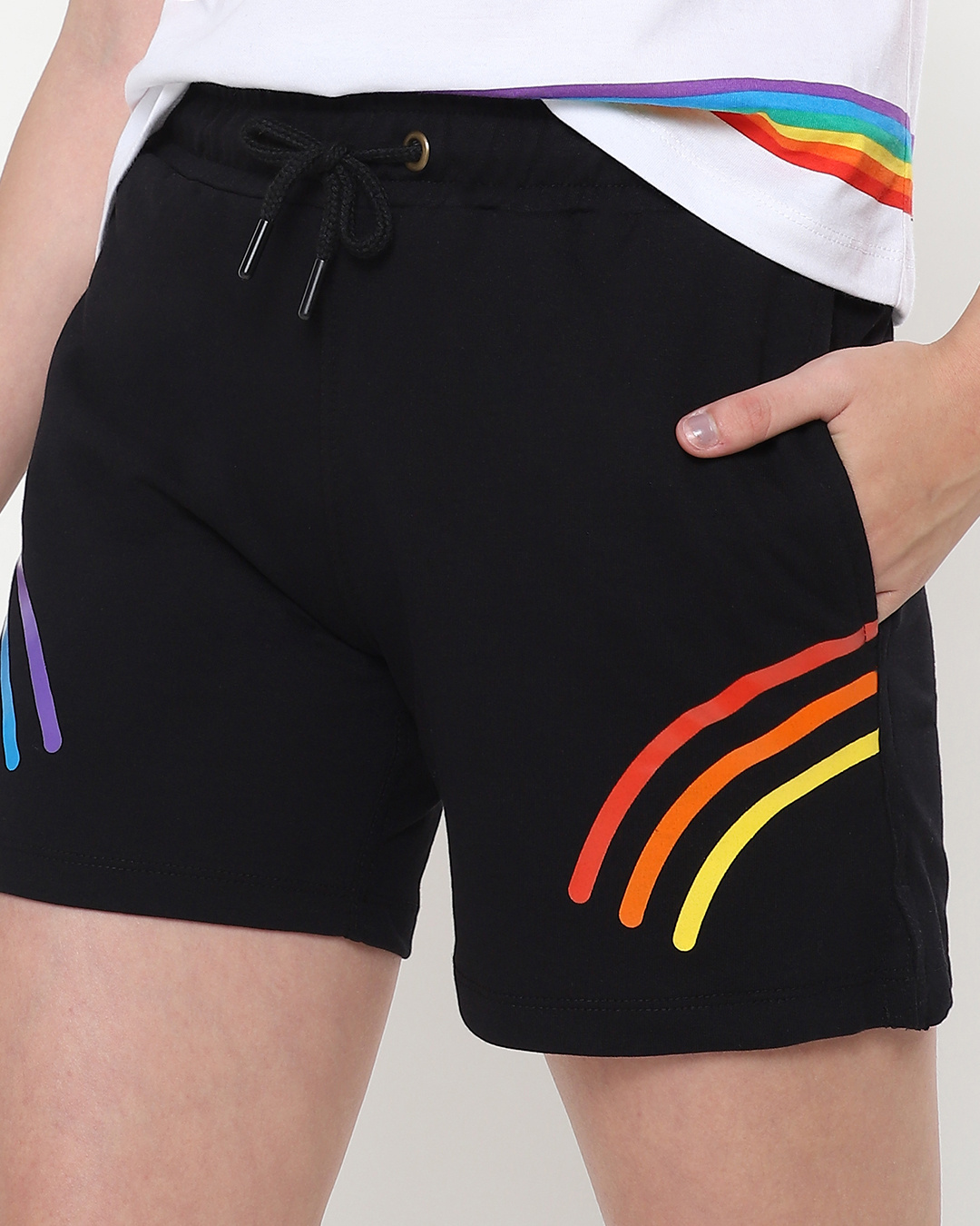 Buy Women's Black Pride Basic Shorts Online at Bewakoof