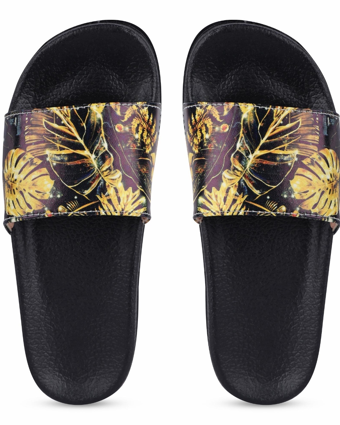 Buy Women's Black Printed Sliders Online in India at Bewakoof