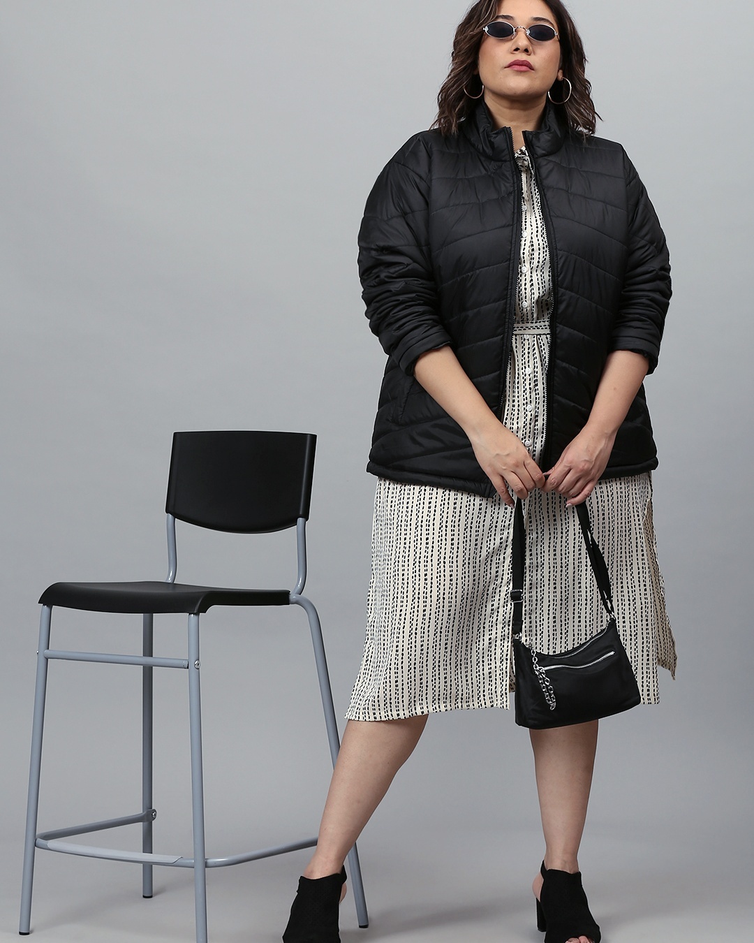 Buy Women's Black Quilted Jacket for Women Black Online at Bewakoof