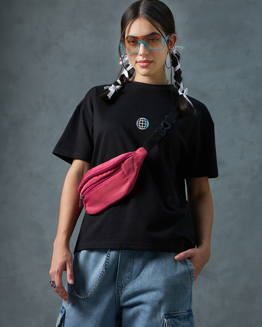 Buy Women's Black Rave Till Grave Graphic Printed Oversized T-shirt ...