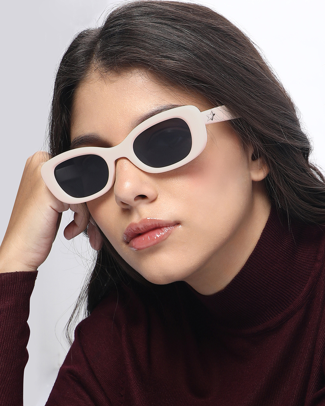 Buy Women's Black Rectangle Polarised Lens Sunglasses Online in India ...