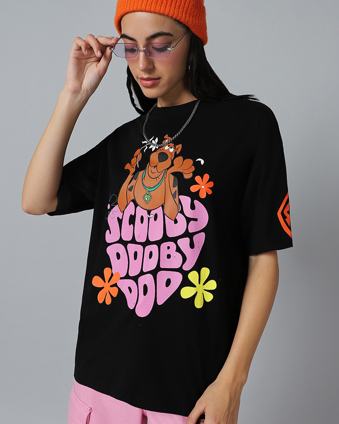 Buy Women's Black Scooby Doo Graphic Printed Oversized T-shirt Online ...