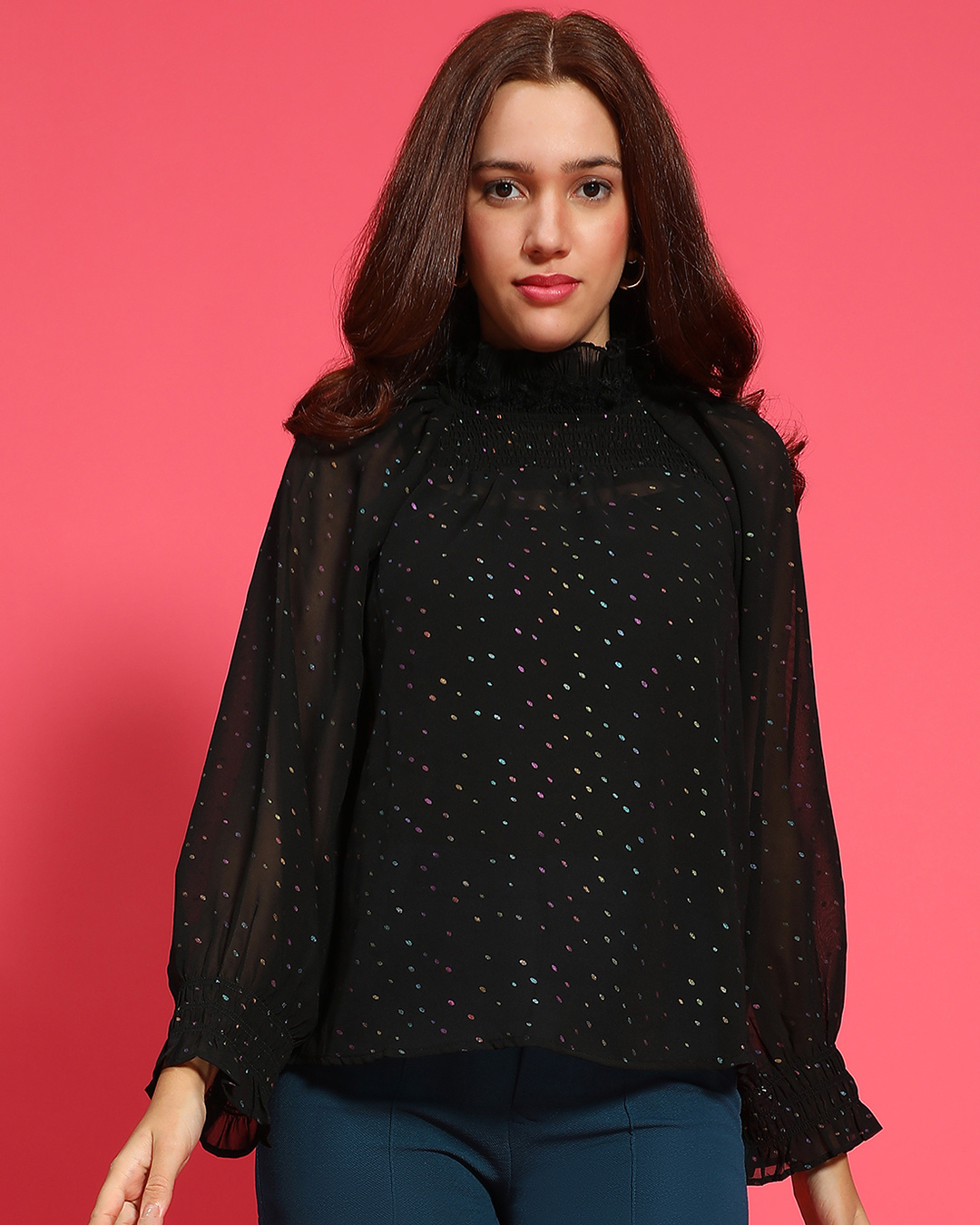 Buy Women's Black Sheer Top Online at Bewakoof