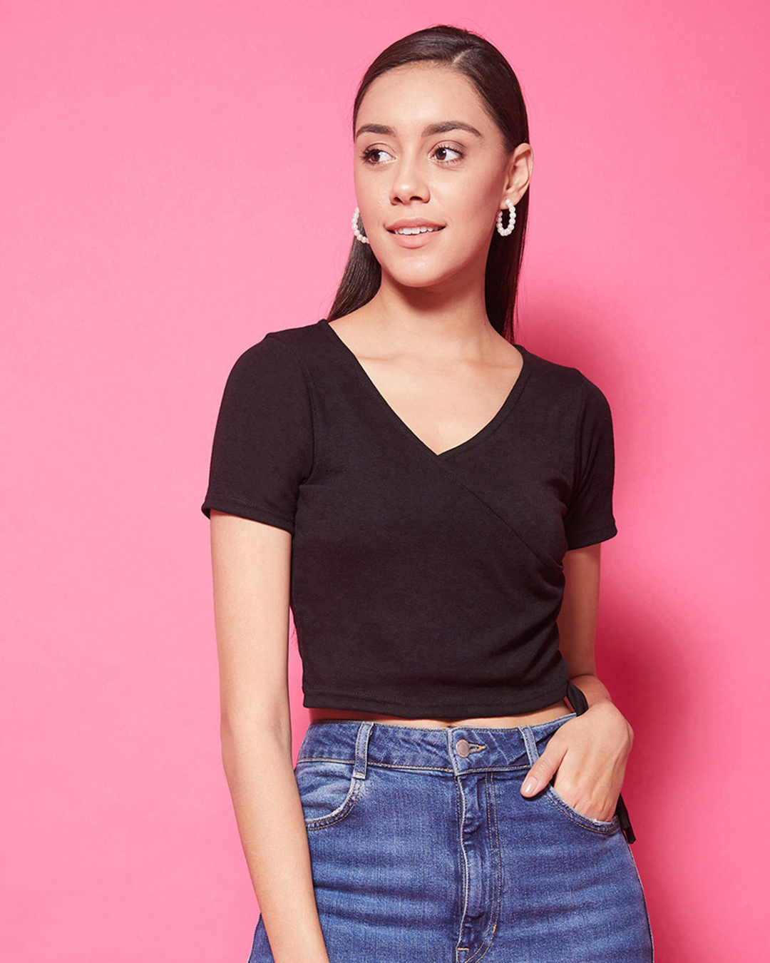 Buy Women's Black Short Top Online at Bewakoof
