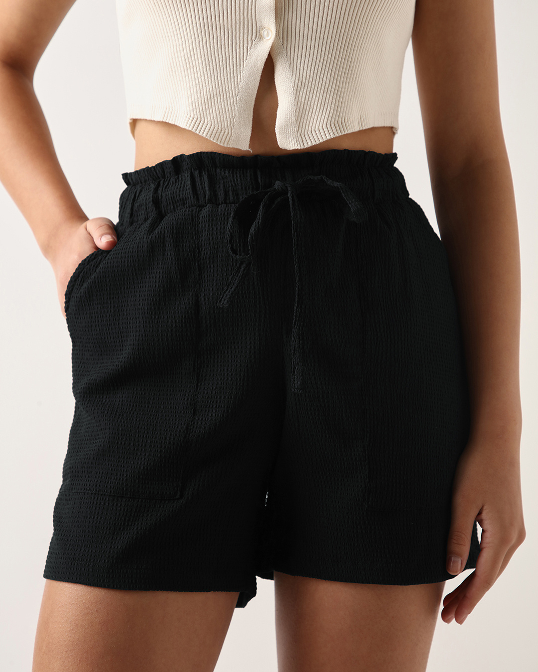 Buy Women's Black Shorts Online at Bewakoof