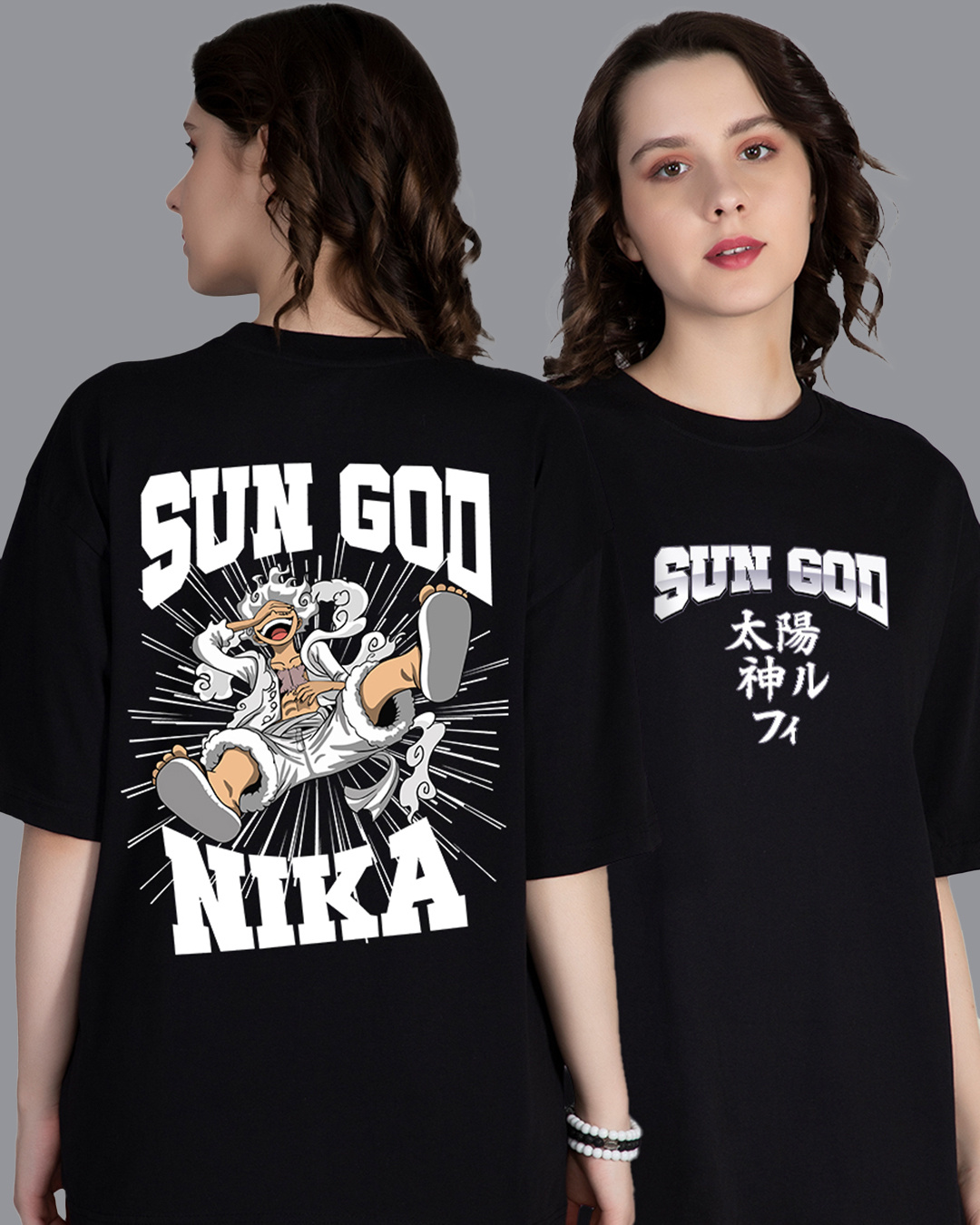 Buy Women's Black Sun God Graphic Printed Oversized T-shirt Online at ...