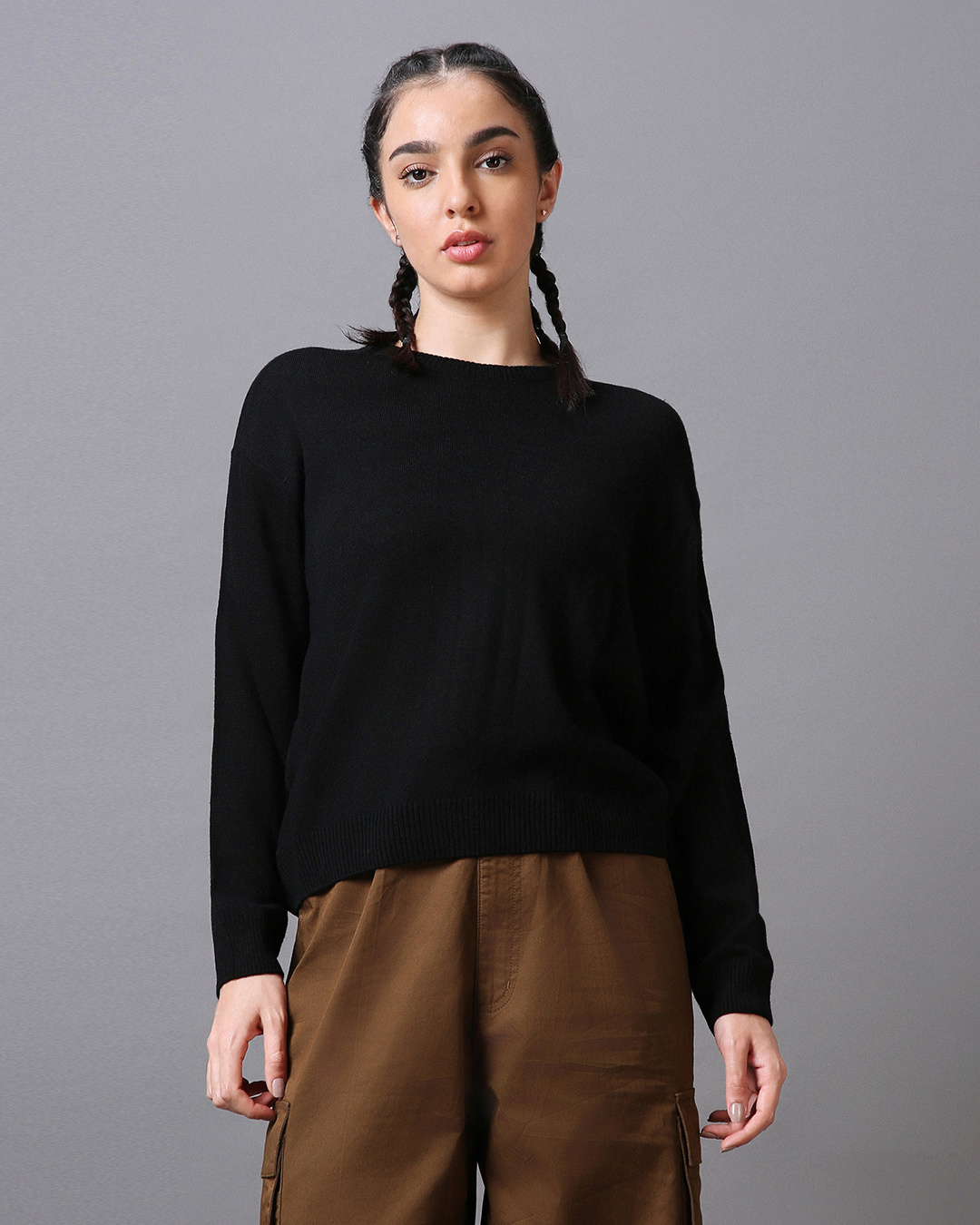 Buy Women's Black Sweater Online at Bewakoof