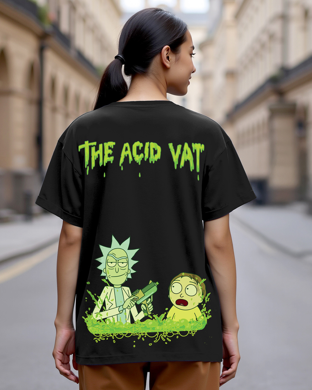 Buy Women's Black The Acid Vat Graphic Printed Boyfriend T-shirt Online ...