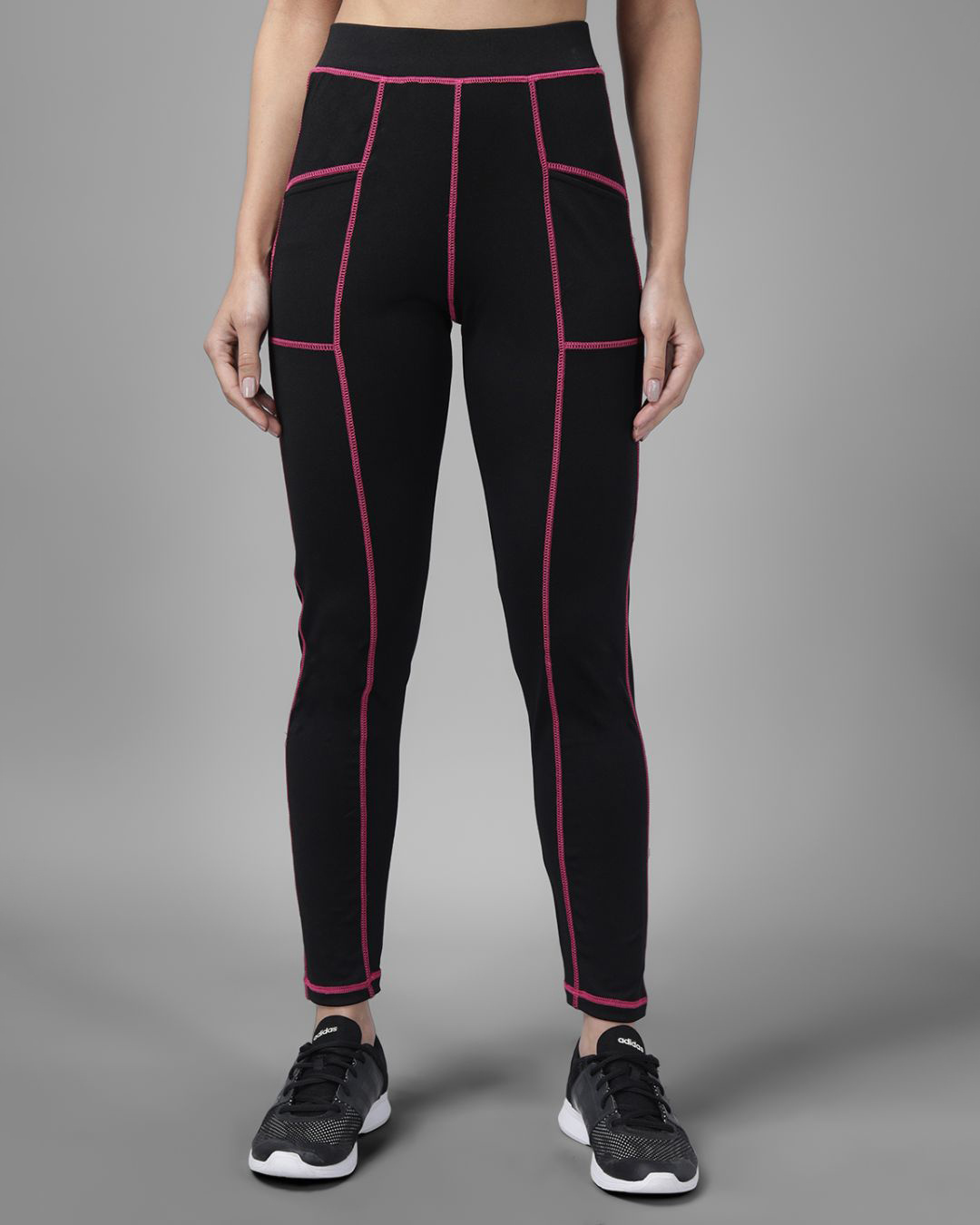 Buy Women's Black Thread Embroidered Skinny Fit Tights Online at Bewakoof