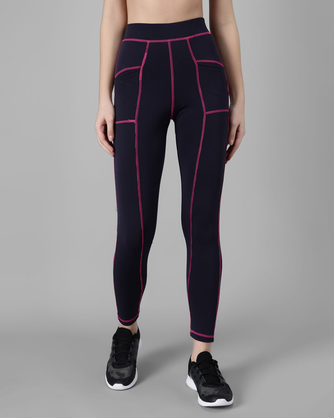 Buy Women's Black Thread Embroidered Skinny Fit Tights Online at Bewakoof