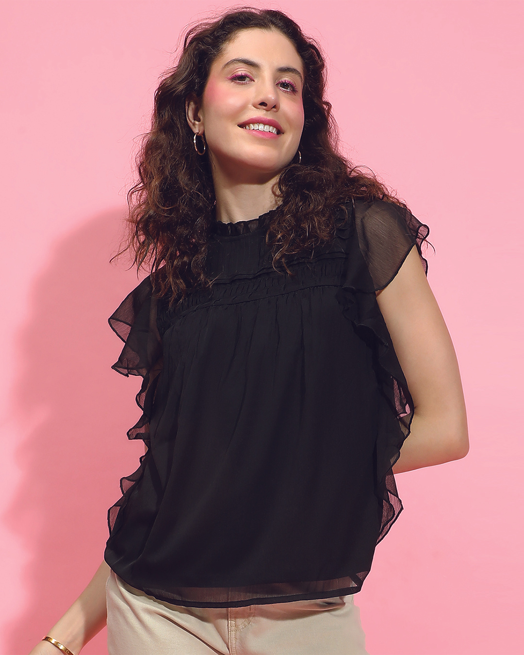 Buy Women's Black Top Online at Bewakoof