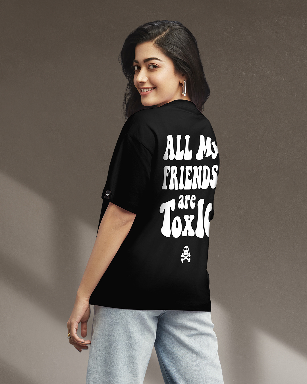 Buy Women's Black Toxic Graphic Printed Oversized T-shirt Online at ...