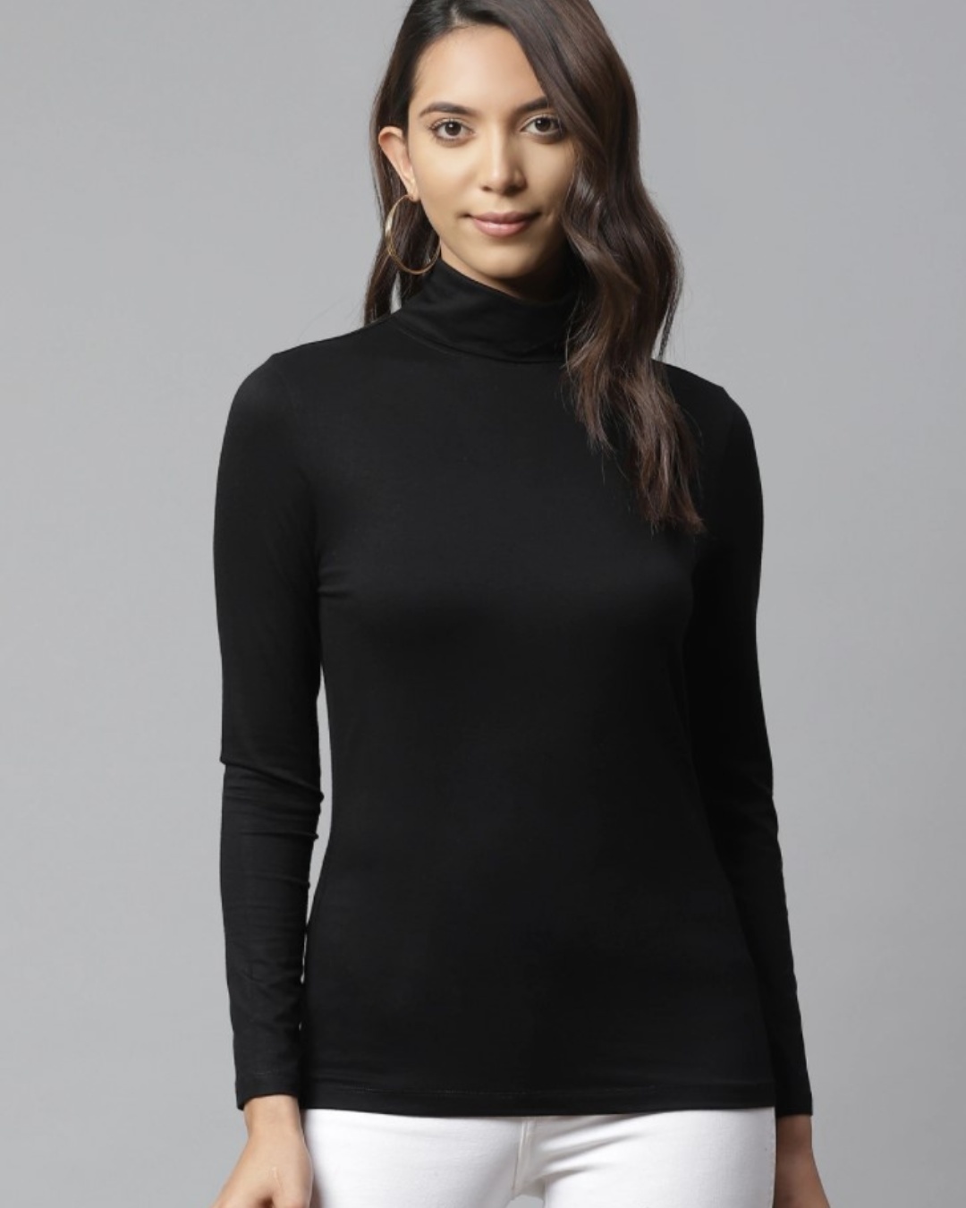 Buy Women's Black Turtle Neck Top Online at Bewakoof