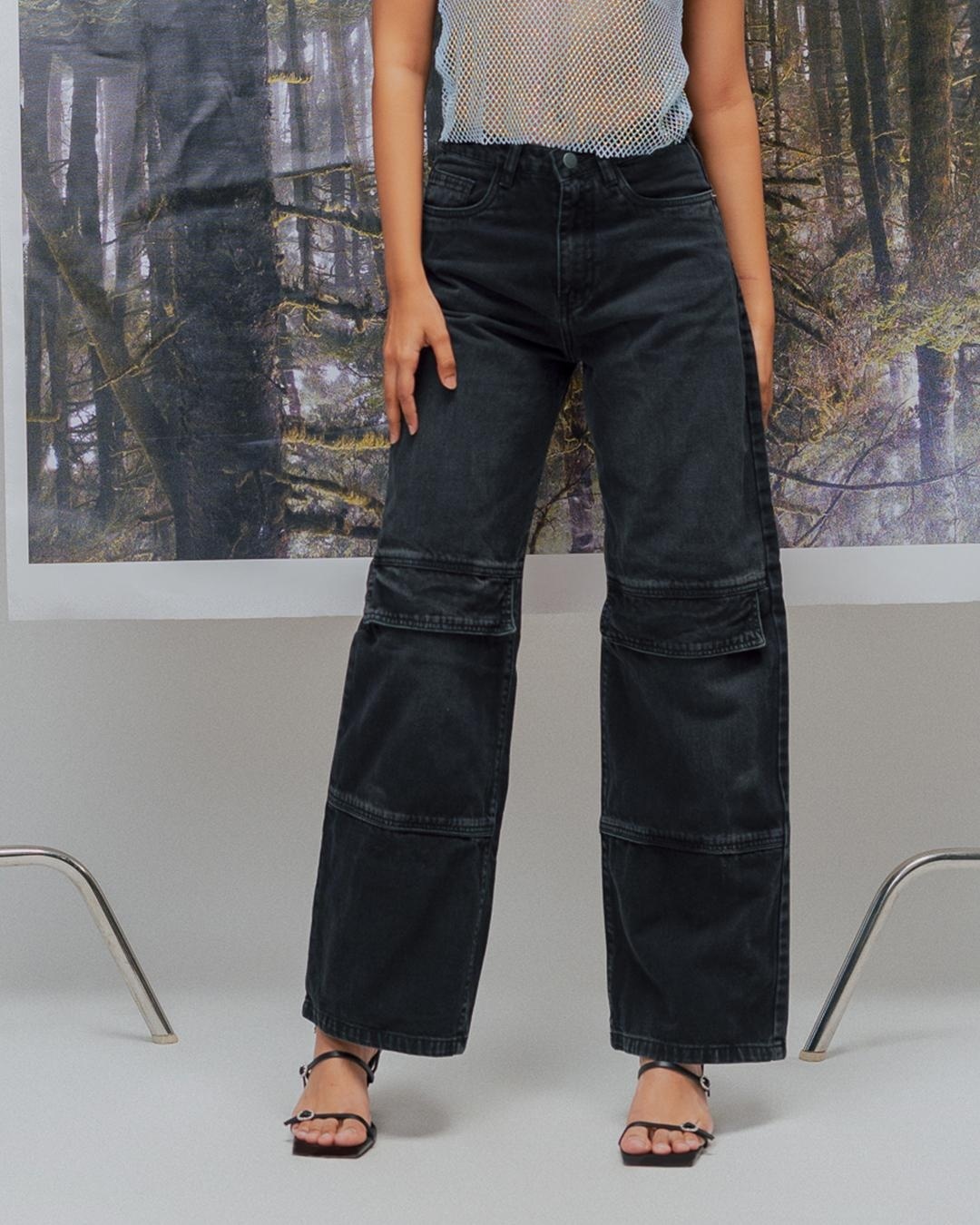 Buy Women's Black Washed Straight Fit Jeans Online at Bewakoof