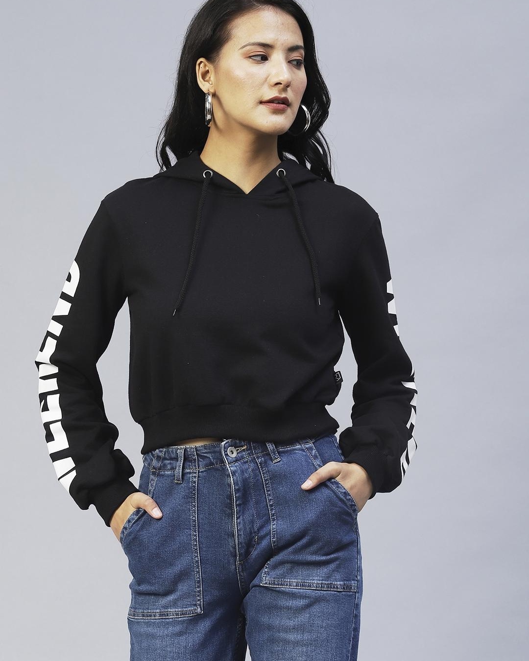 Buy Women's Black Weekend Typography Hooded Sweatshirt Online at Bewakoof