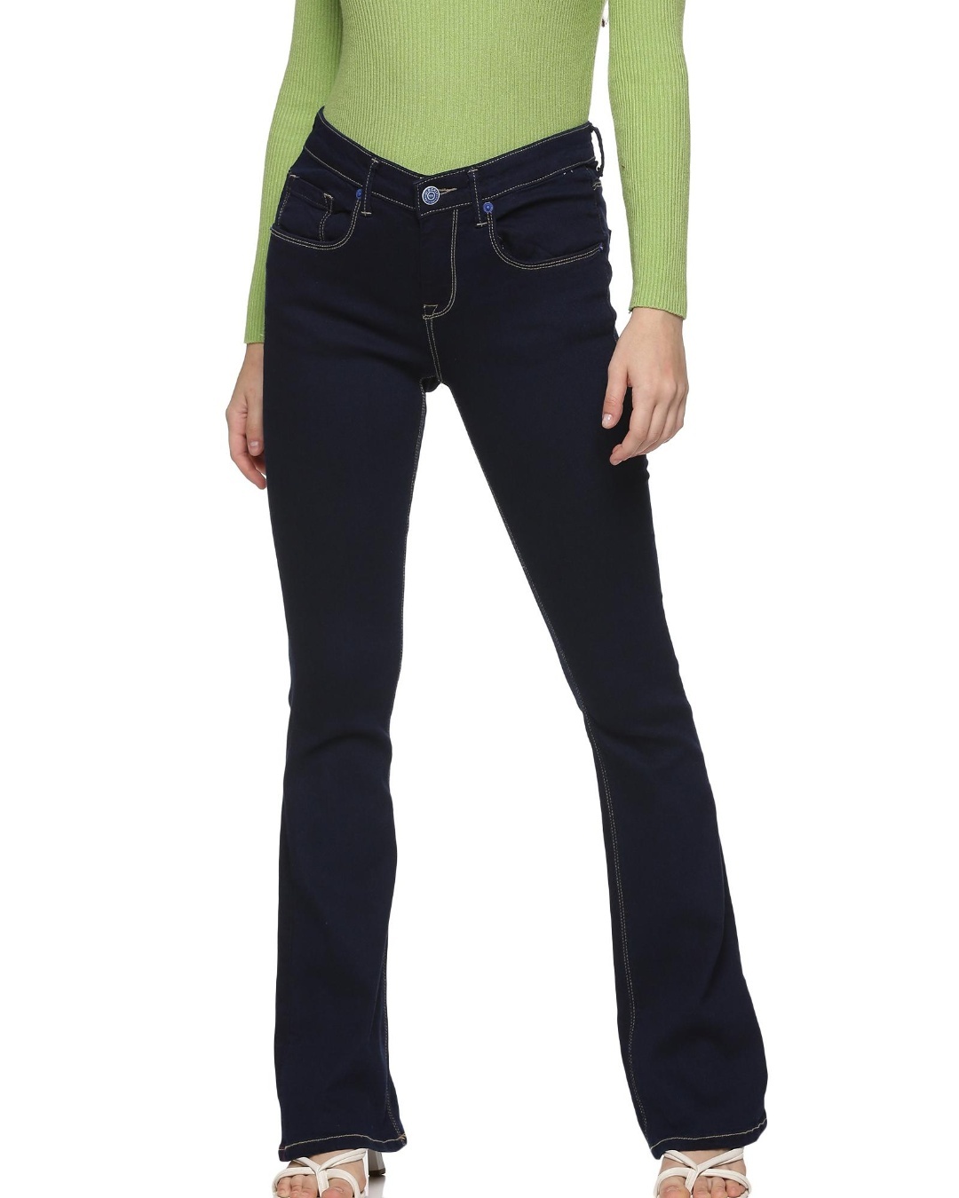 Buy Women's Blue Bootcut Jeans Online at Bewakoof
