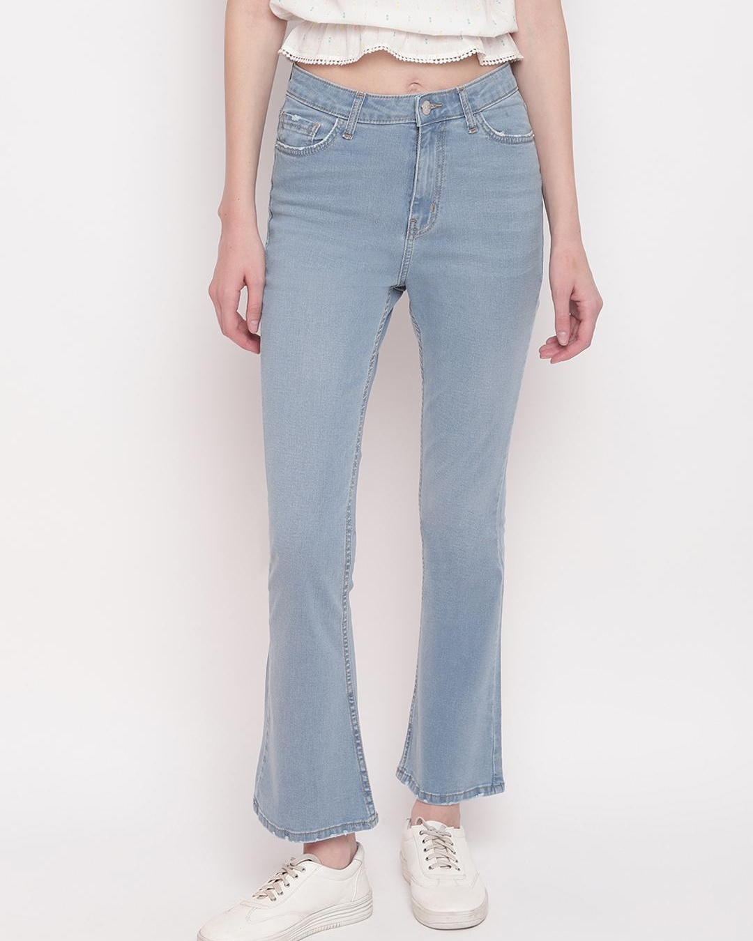 Buy Women's Blue Bootcut Jeans Online at Bewakoof