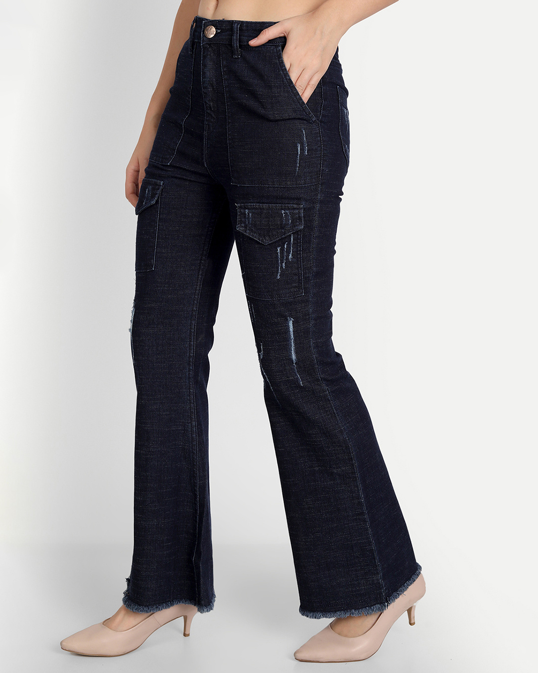 Buy Women's Blue Bootcut Jeans Online at Bewakoof