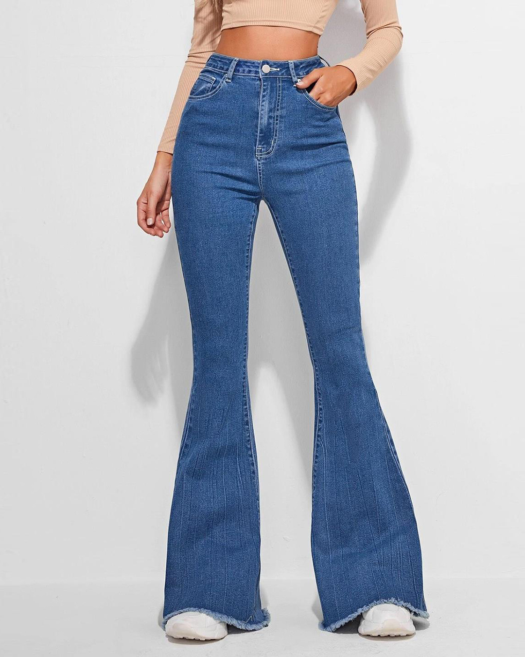 Buy Women's Blue Bootcut Jeans Online at Bewakoof