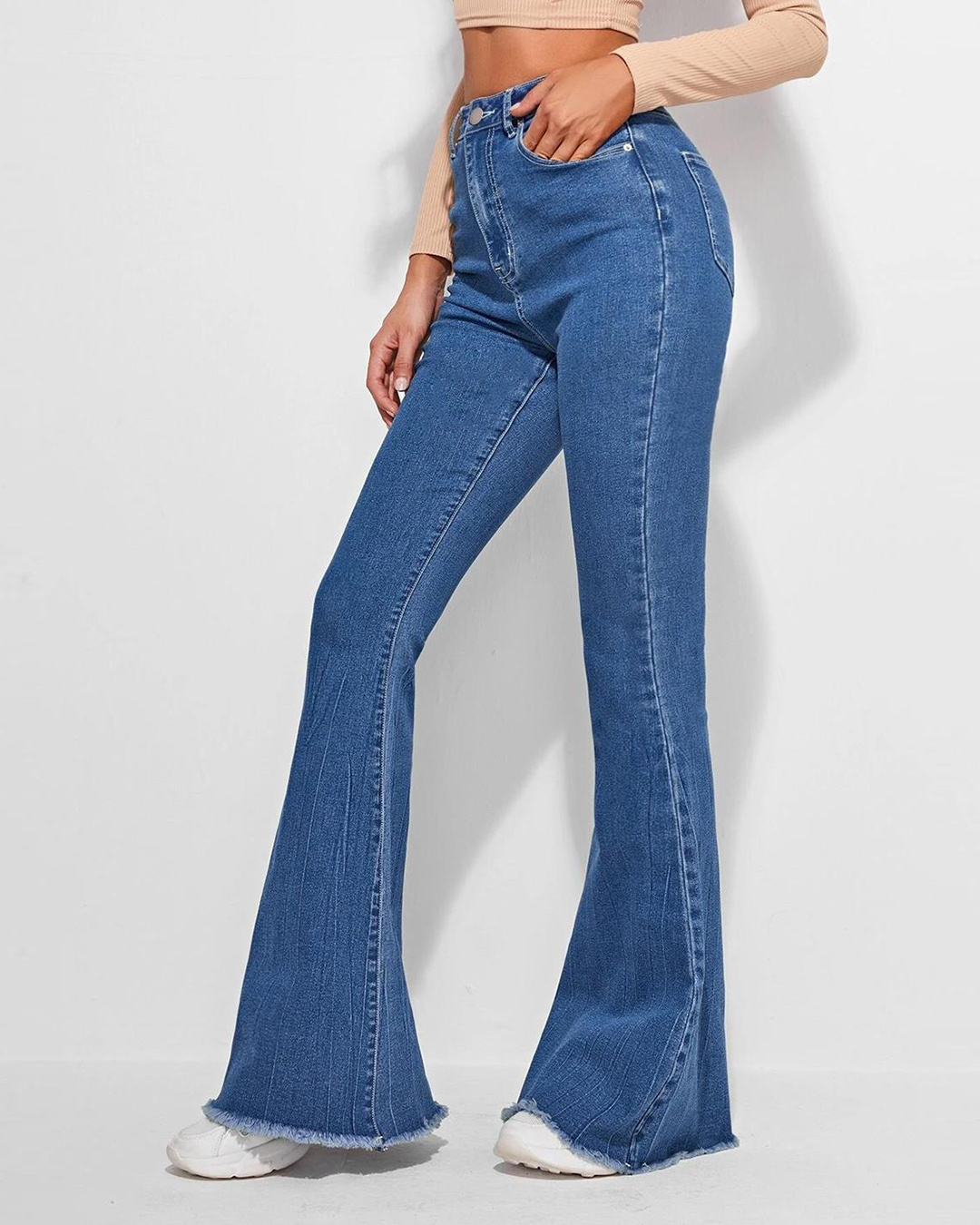 Buy Women's Blue Bootcut Jeans Online at Bewakoof