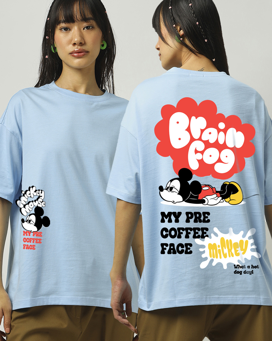 Buy Women's Blue Brain Fog Graphic Printed Oversized T-shirt Online at ...