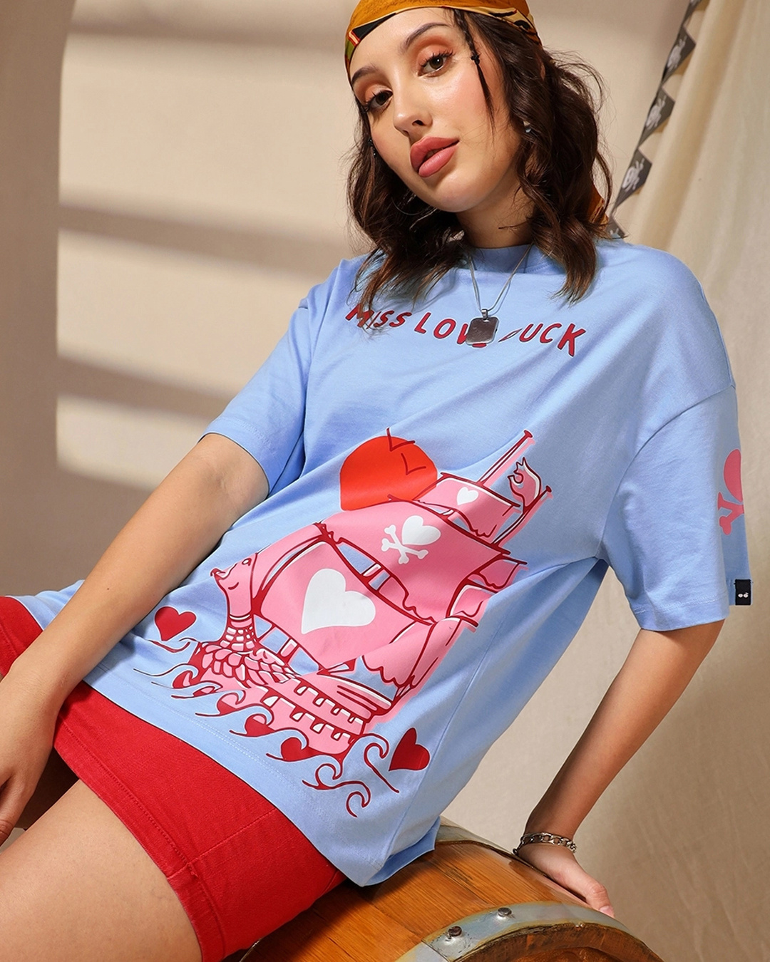 Buy Women's Blue Captain Alvida Graphic Printed Oversized T-shirt ...