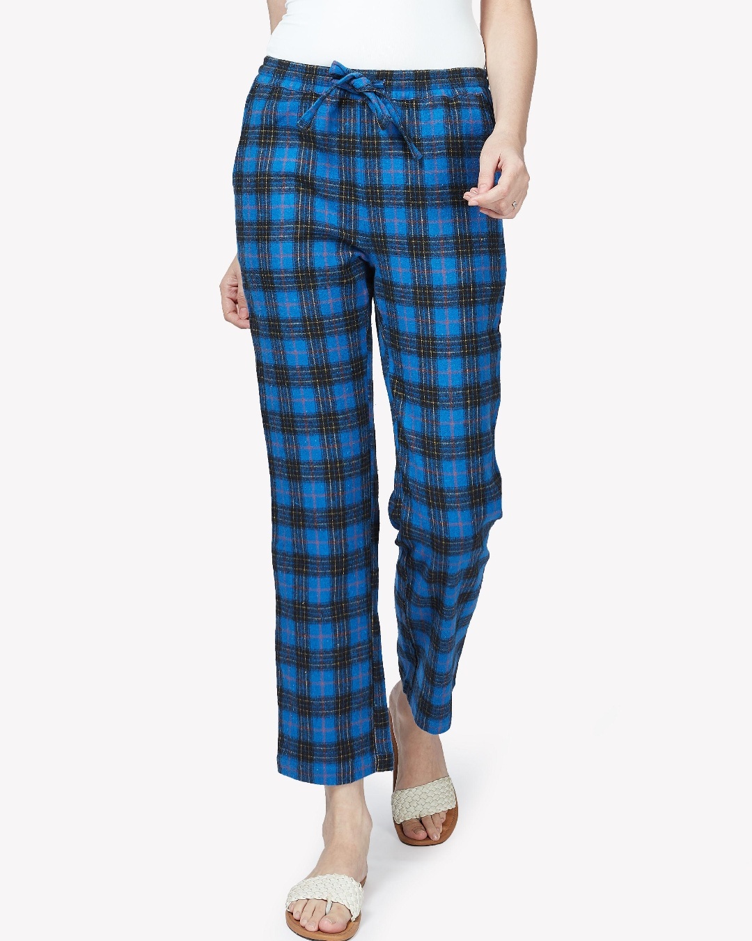 Buy Women's Blue Checked Pyjamas Online in India at Bewakoof