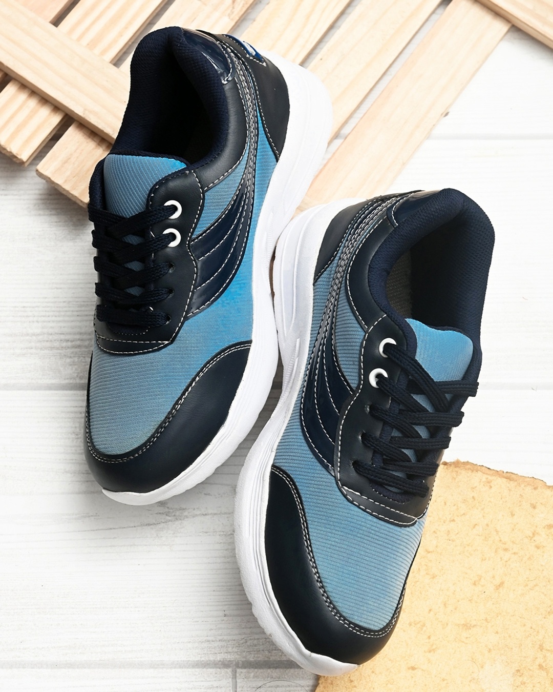 Buy Women's Blue Color Blocked Sneakers Online in India at Bewakoof