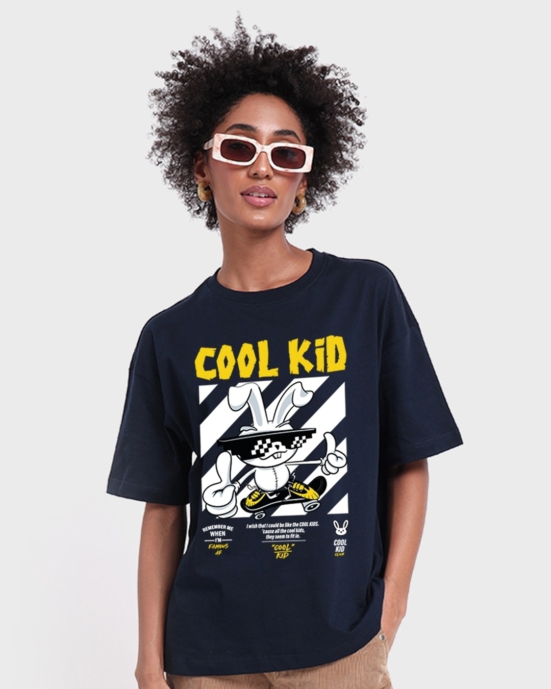 Buy Women's Blue Cool Kid Graphic Printed Oversized T-shirt for Women ...
